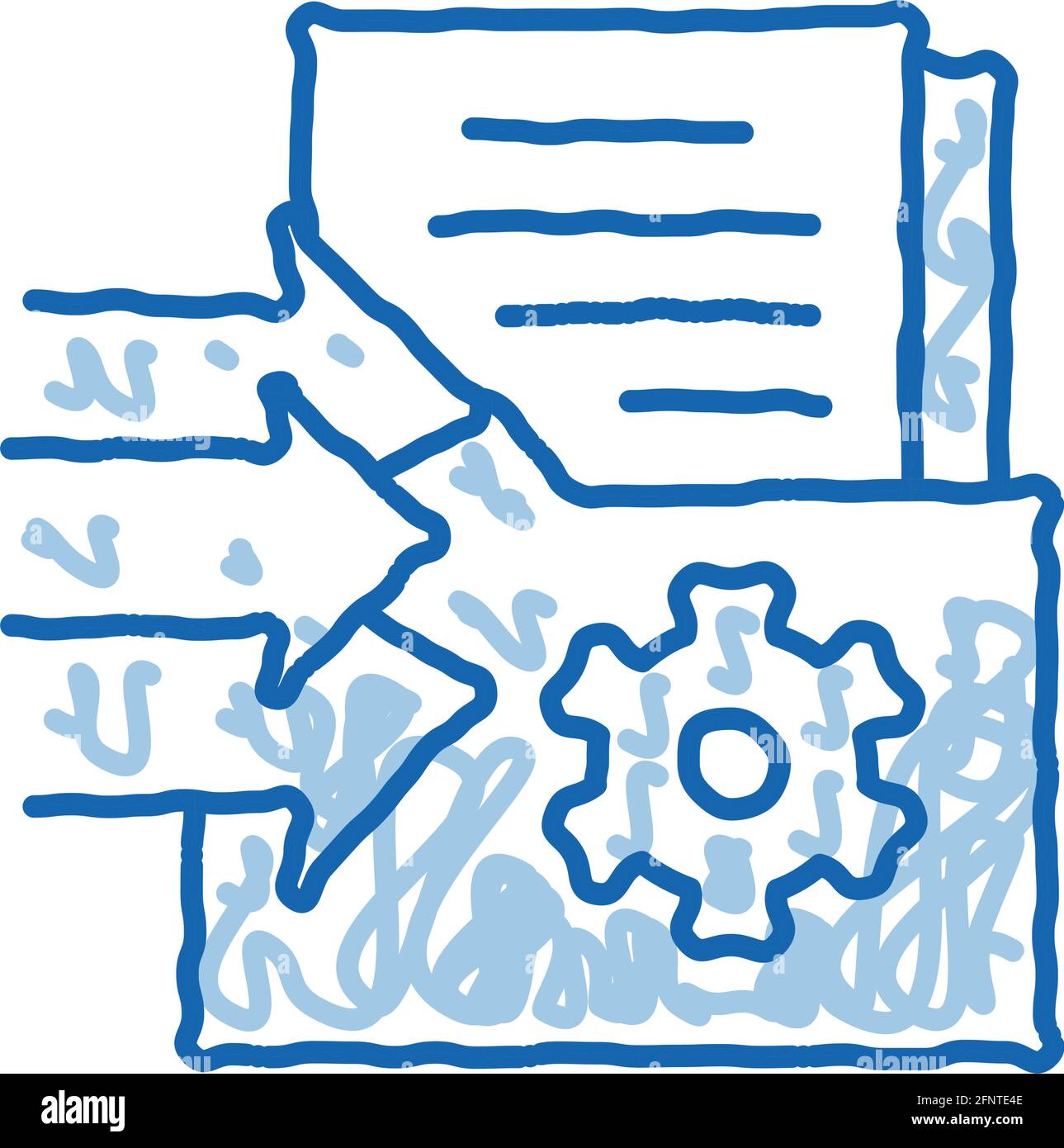 document adding in folder doodle icon hand drawn illustration Stock ...