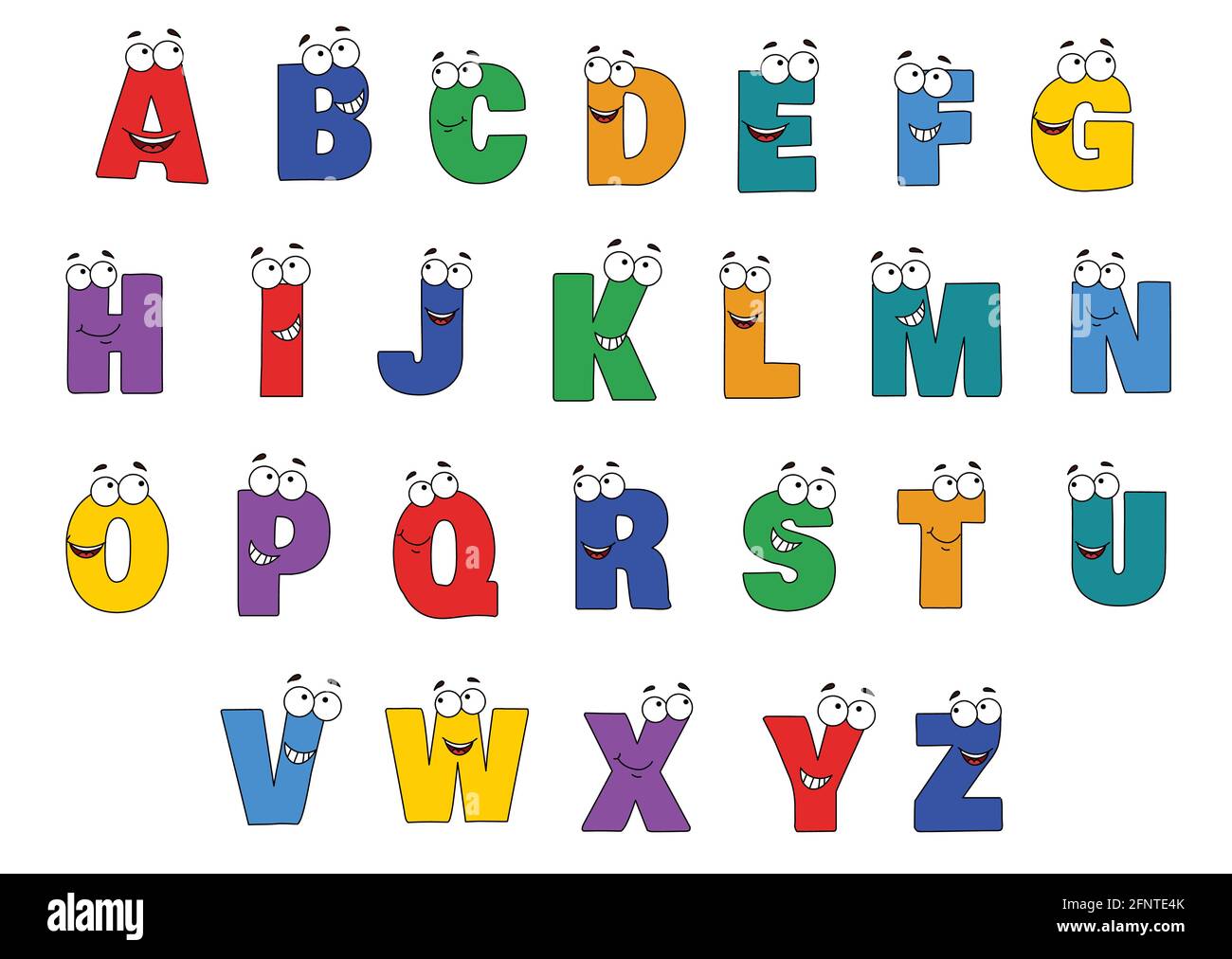 Cartoon aphabet vector isolated on white background Stock Vector Image ...