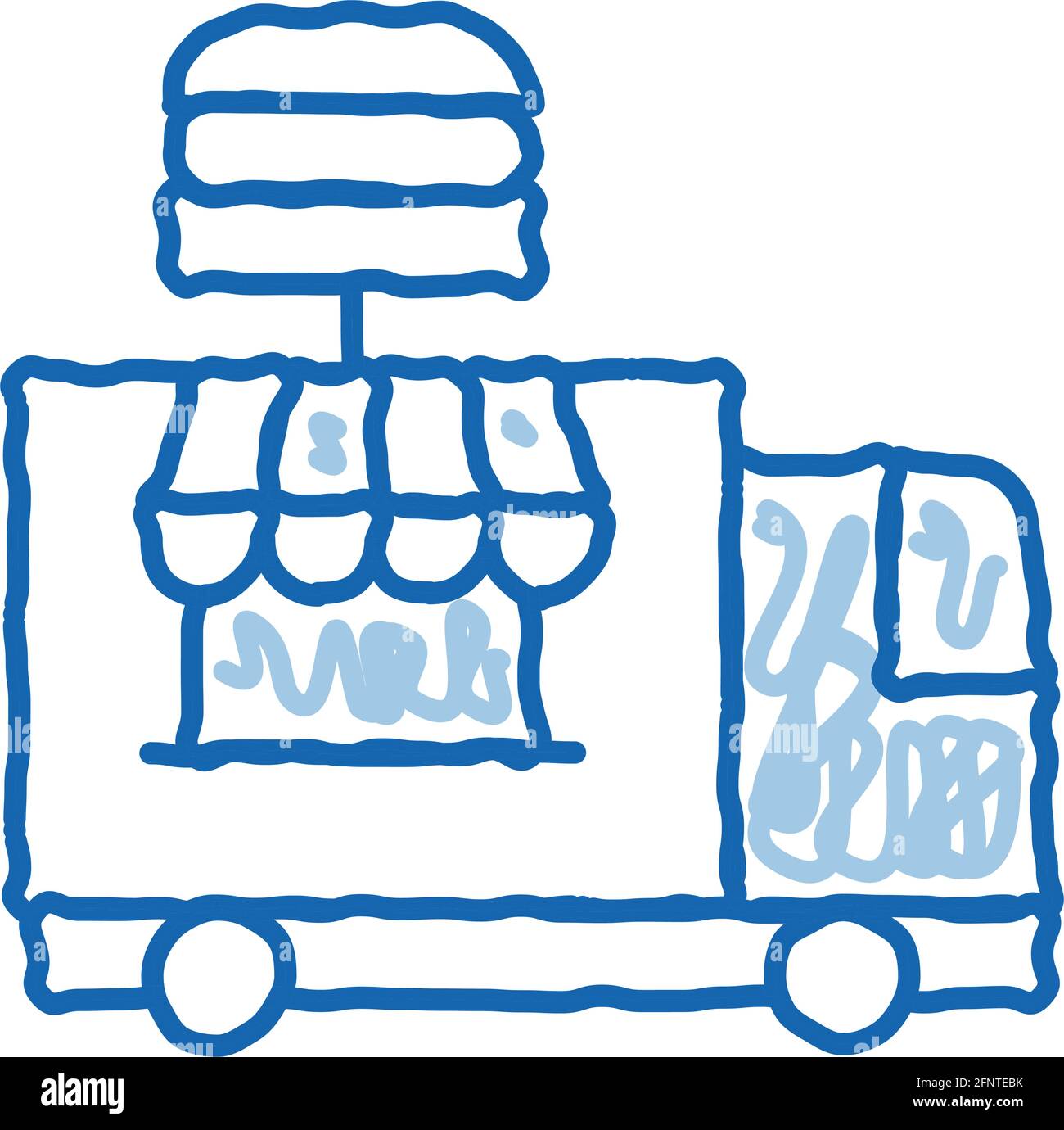 fast food truck doodle icon hand drawn illustration Stock Vector Image ...