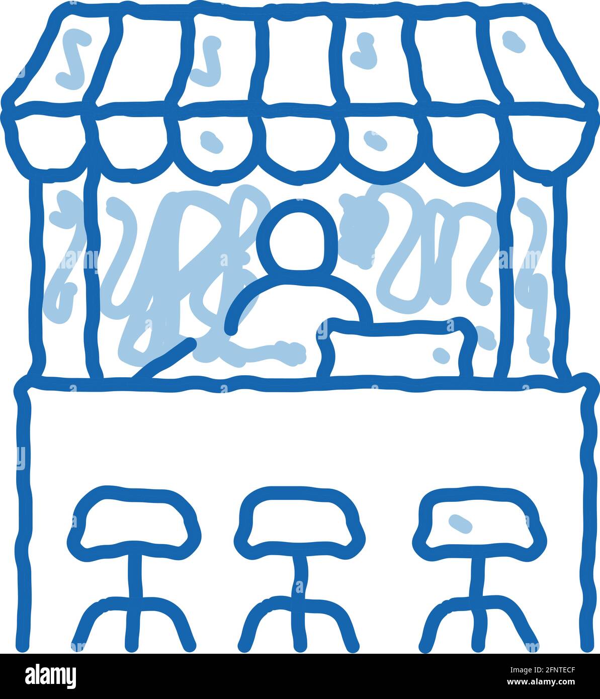 street food stand doodle icon hand drawn illustration Stock Vector ...