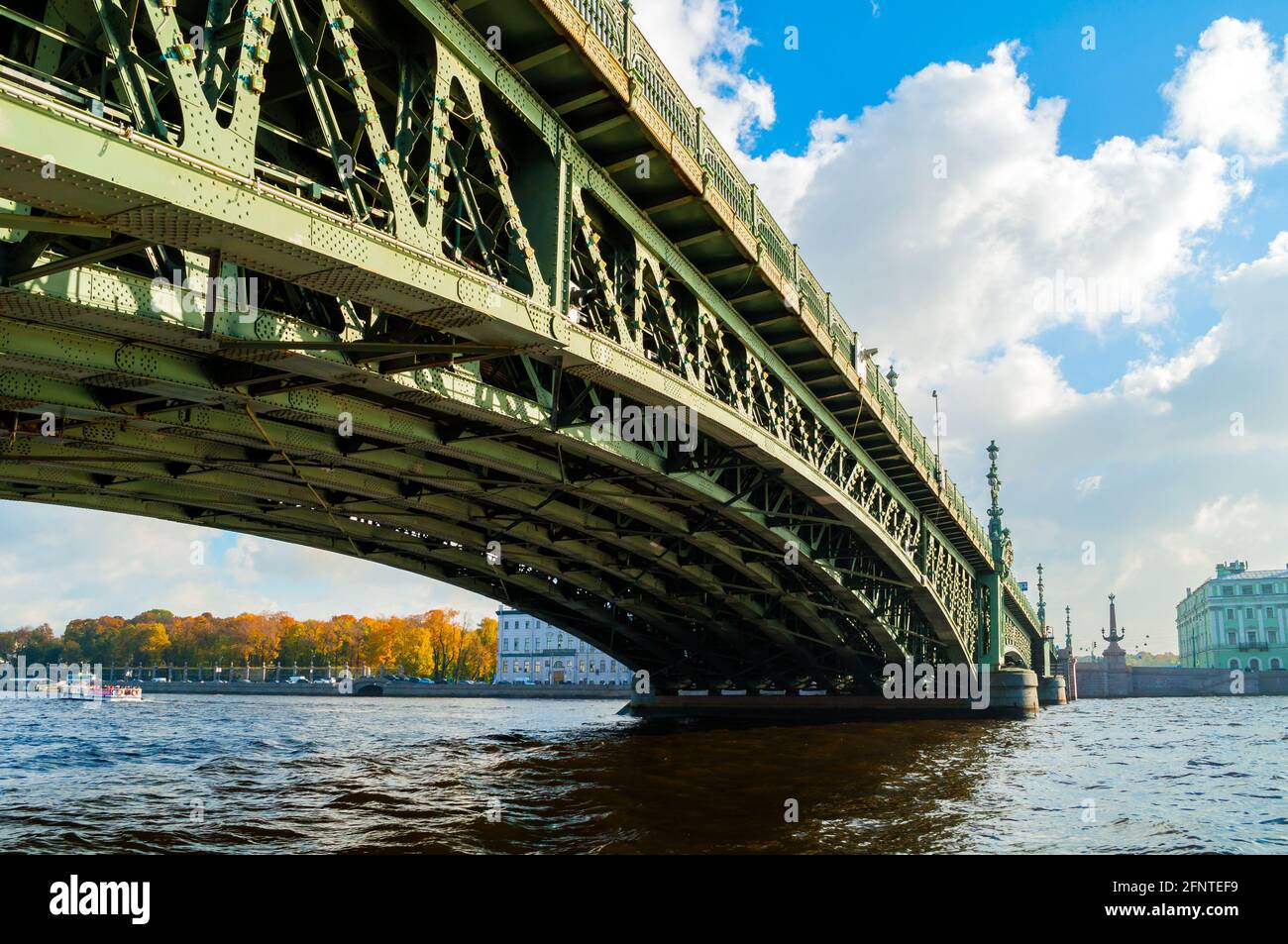 Trinity Bridge - bascule bridge across the Neva in St. Petersburg ...