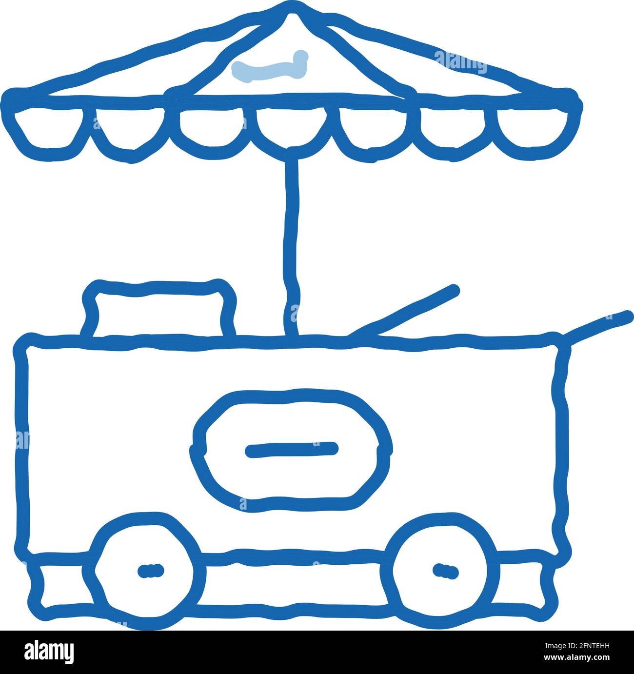 ice cream cart doodle icon hand drawn illustration Stock Vector Image ...