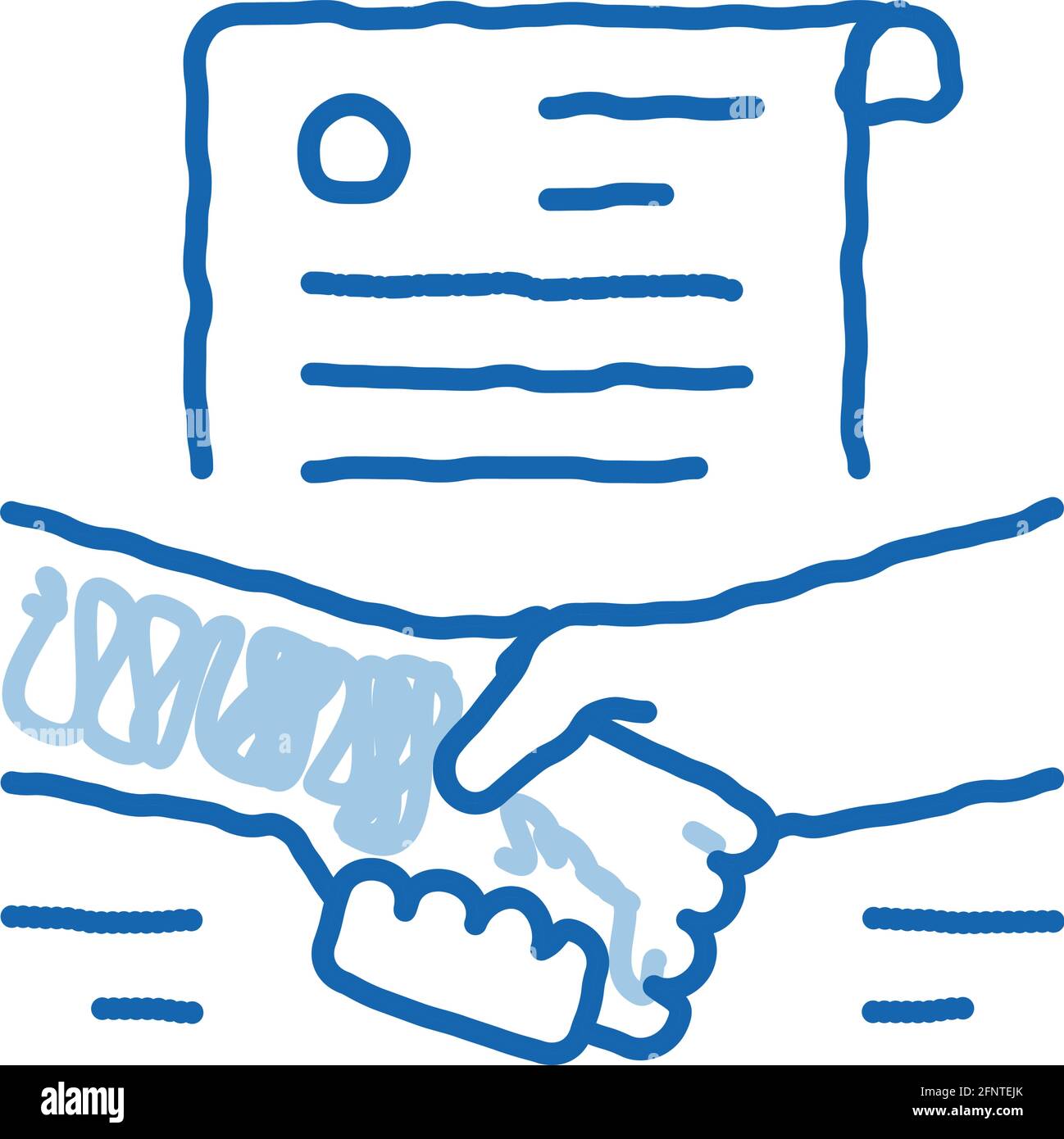 agreement contract handshake doodle icon hand drawn illustration Stock ...