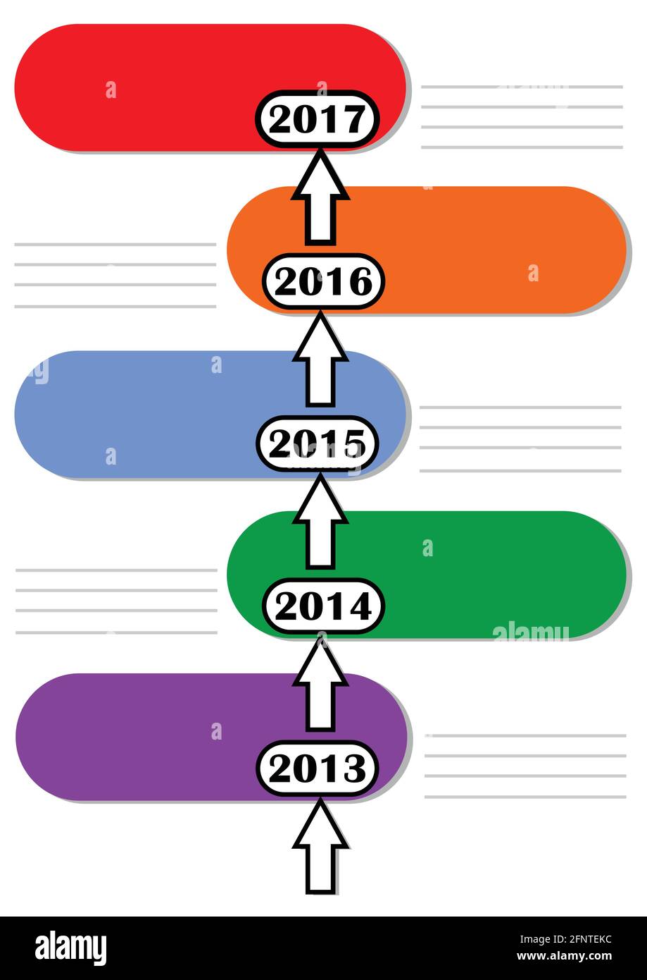 Infographic timeline template with empty colored frames and lines for ...