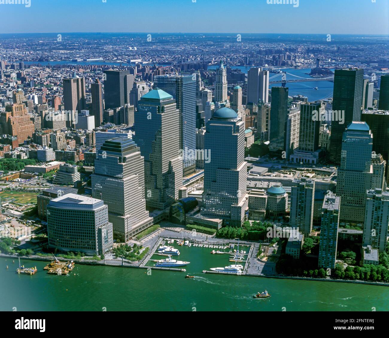 2005 HISTORICAL AERIAL OVERVIEW DOWNTOWN SKYLINE MANHATTAN NEW YORK ...