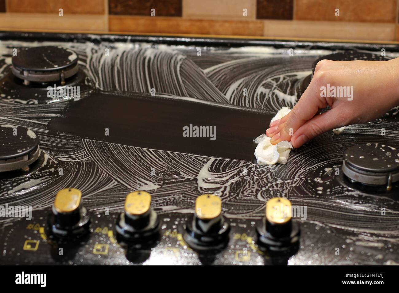 House cleaning girl washes hi-res stock photography and images - Alamy