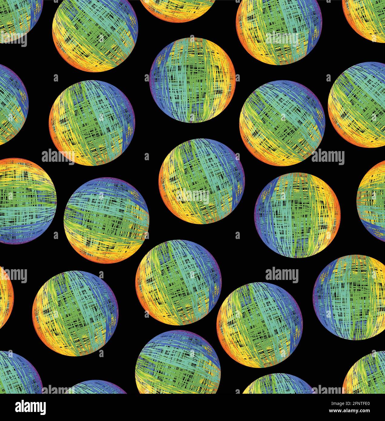 Vector background with colorful circle elements on black area. High ...