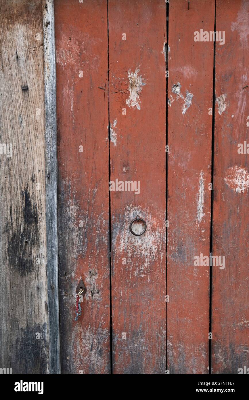 Old, rusty, red, wooden door of a barn Stock Photo - Alamy
