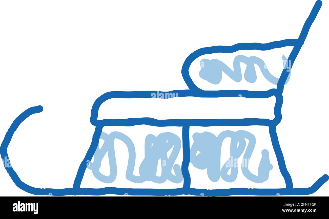 sled snow transport doodle icon hand drawn illustration Stock Vector ...