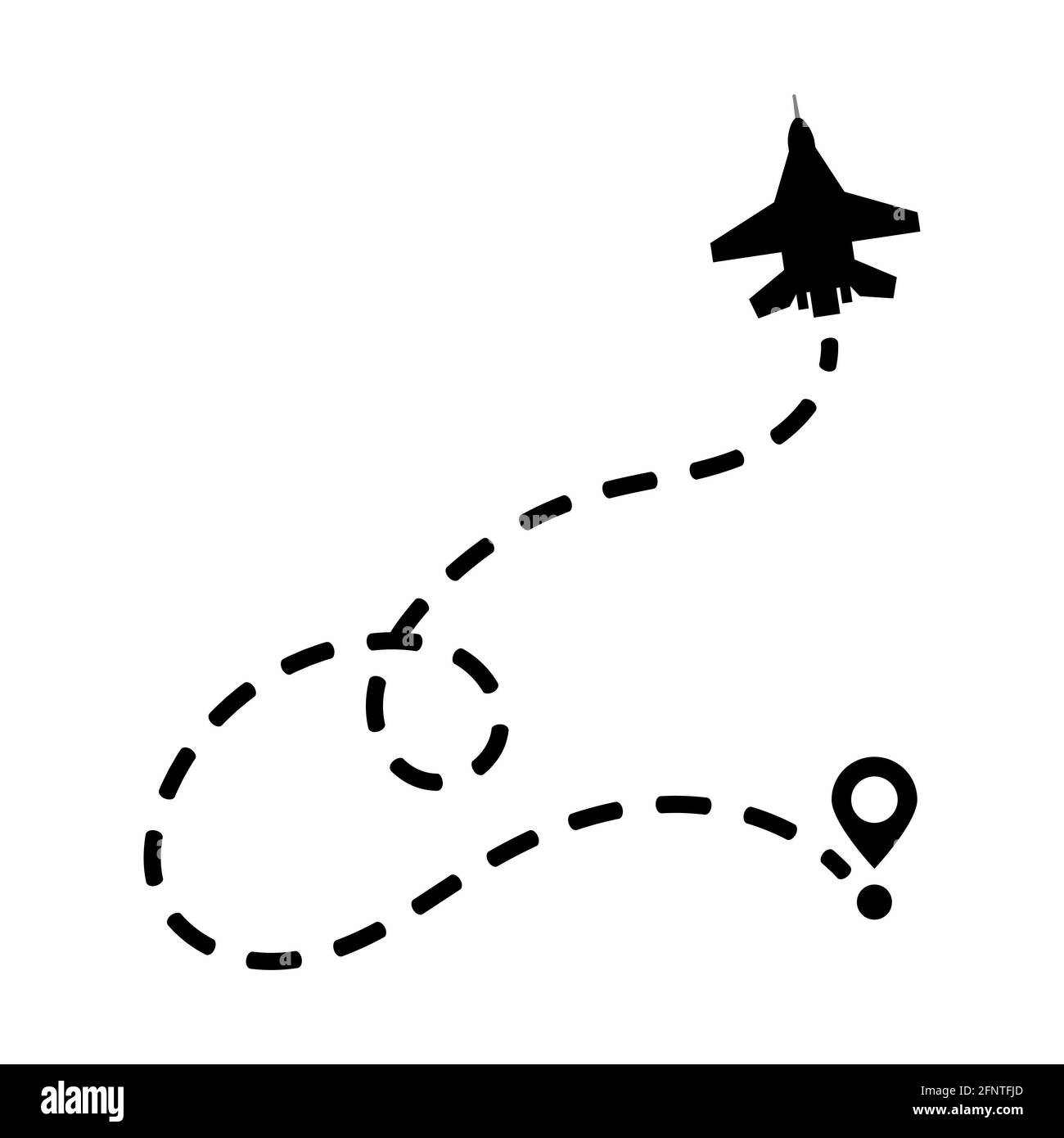 Airplane and its trail on a white background illustration Stock Photo ...