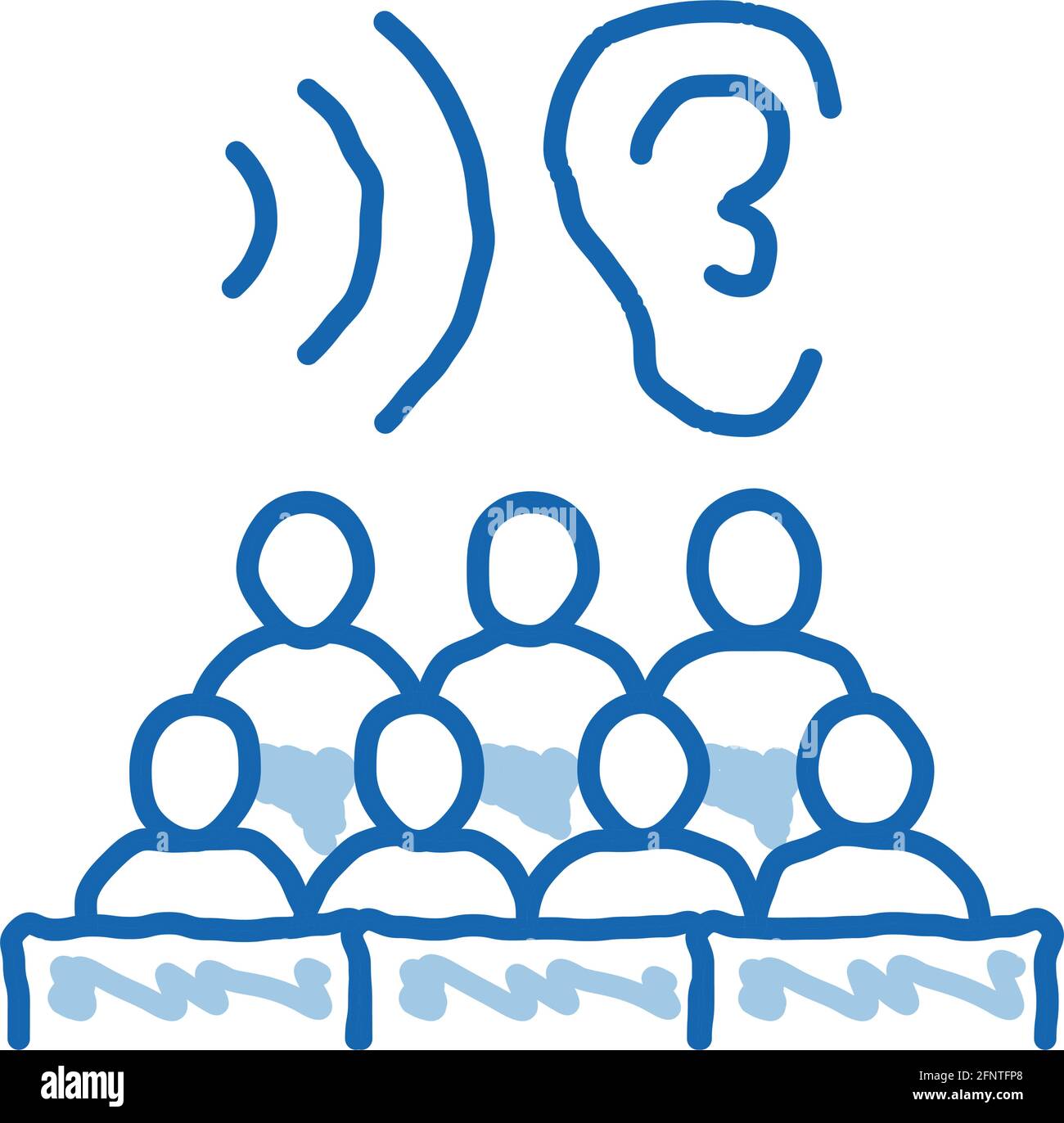 audience listening seminar doodle icon hand drawn illustration Stock ...