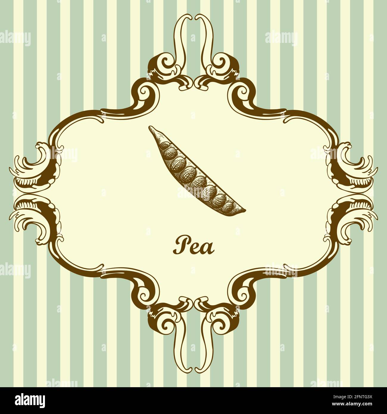 Pea Icon. Hand Drawn Sketch Design. Vector Illustration Stock Vector ...