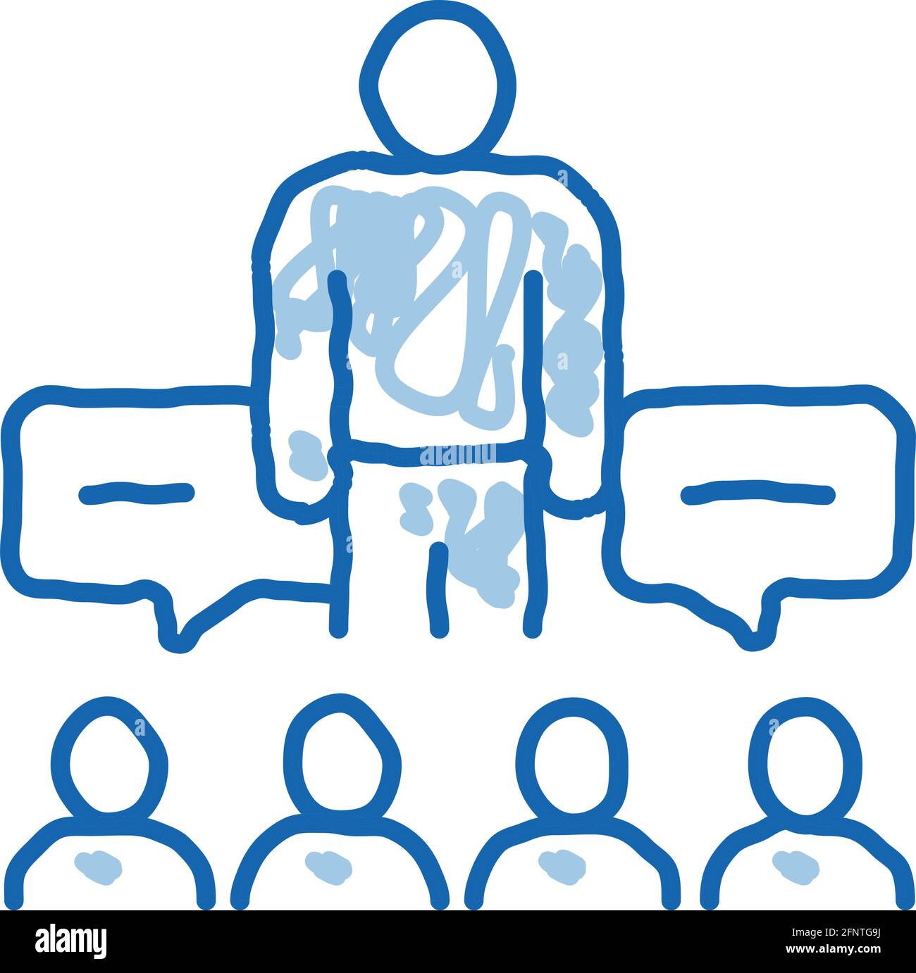 lector discuss with audience doodle icon hand drawn illustration Stock ...