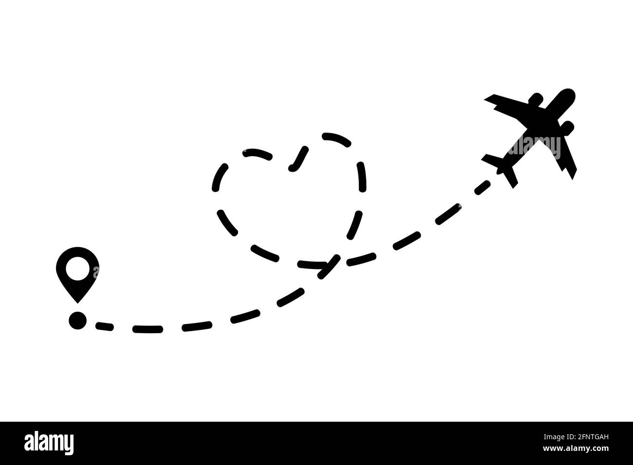 Airplane and its trail on a white background illustration Stock Photo ...