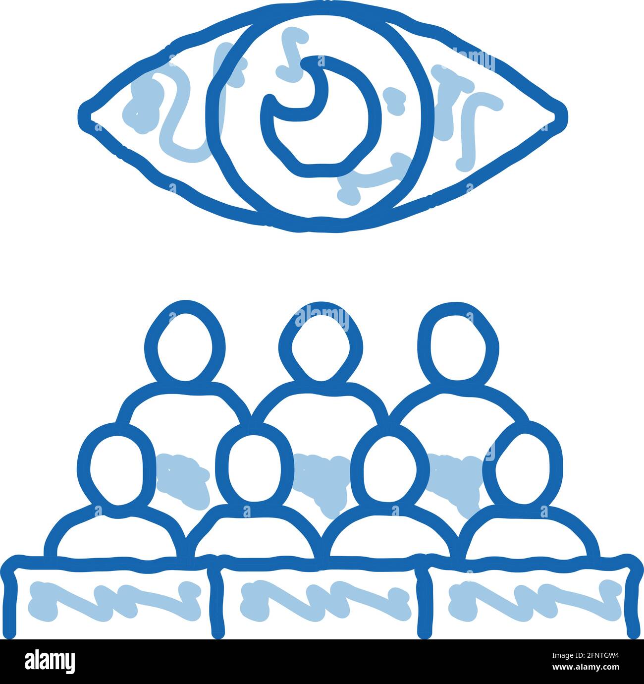 audience watching doodle icon hand drawn illustration Stock Vector ...