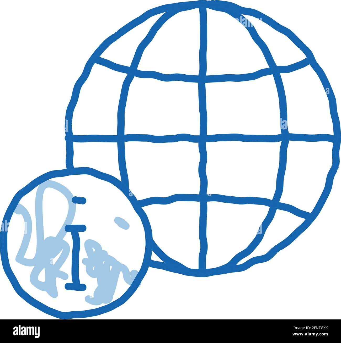 worldwide information doodle icon hand drawn illustration Stock Vector ...