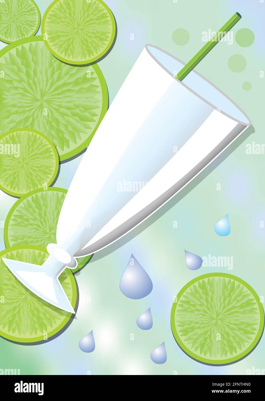 Coconut juice in glass Stock Vector Images - Alamy