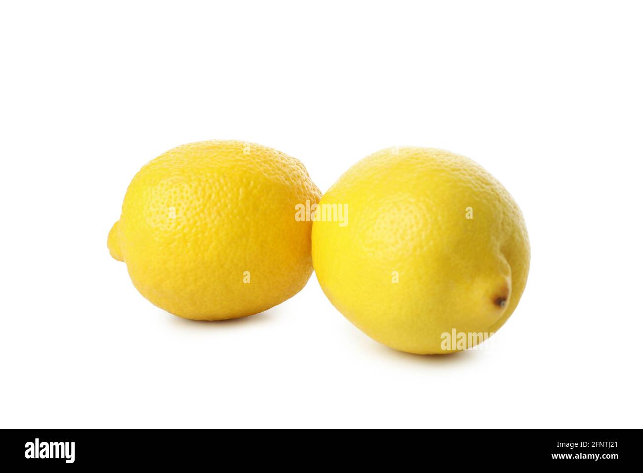Fresh two lemons isolated on white background Stock Photo - Alamy