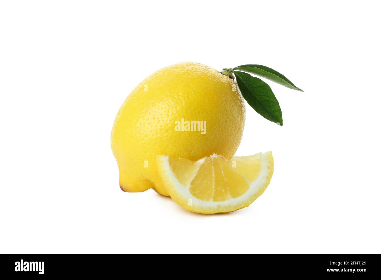 Fresh single lemon isolated on white background Stock Photo - Alamy