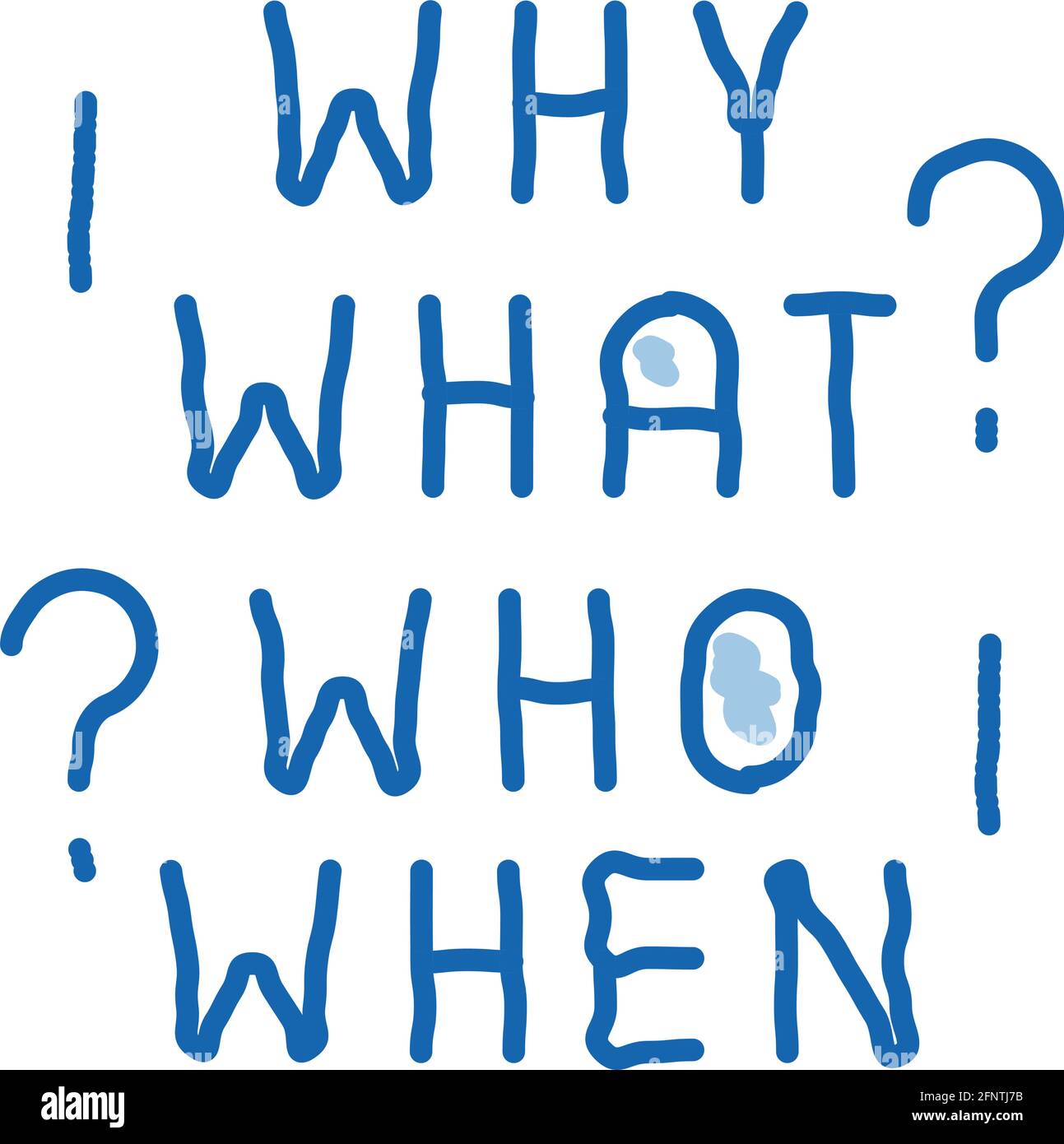questions why what who when doodle icon hand drawn illustration Stock ...
