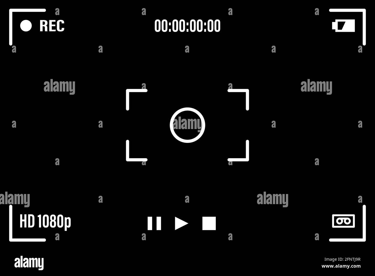 Camera focusing screen. illustration. Camera screen for photoshop Stock ...