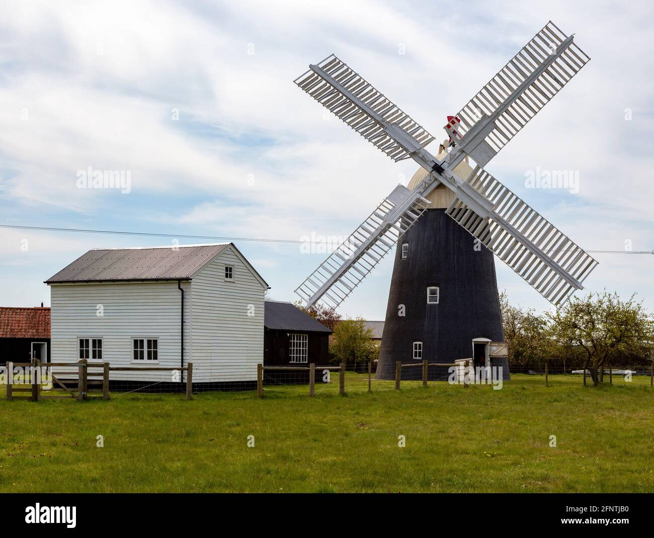 Historic tower windmill, Thelnetham, Suffolk, England, UK also known as ...
