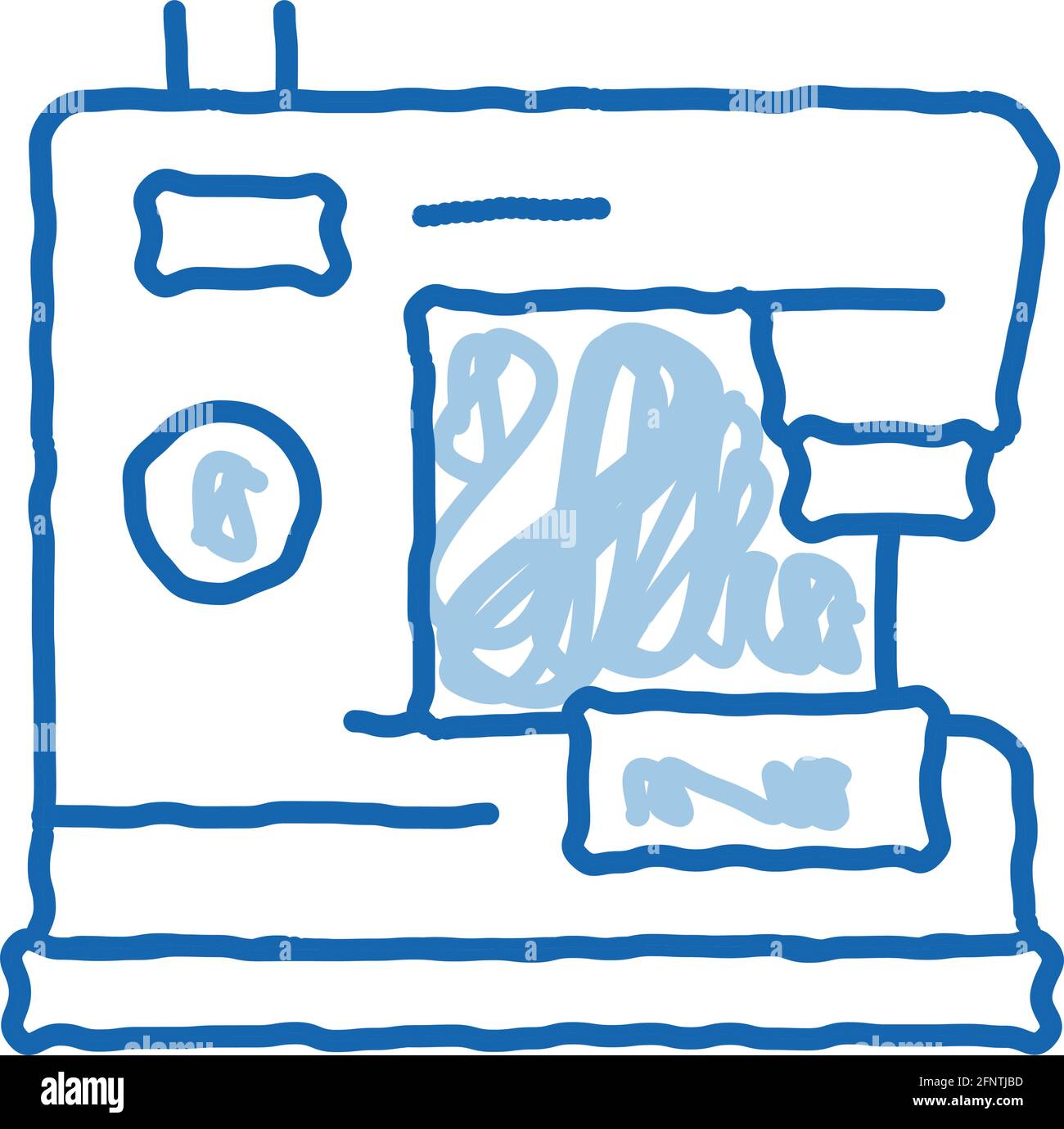 sewing machine doodle icon hand drawn illustration Stock Vector Image ...