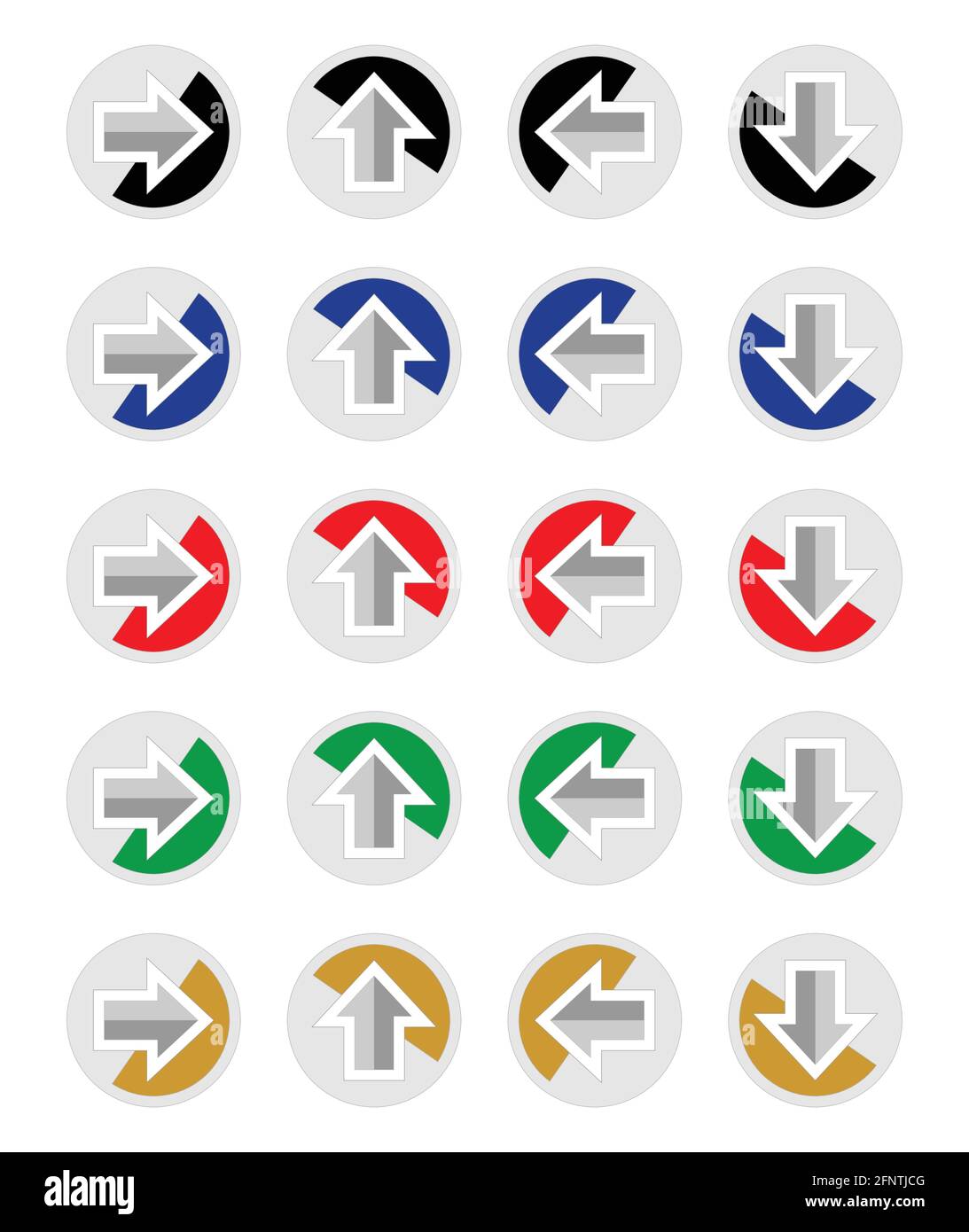 Set of arrows for infographic template in different colors and ...