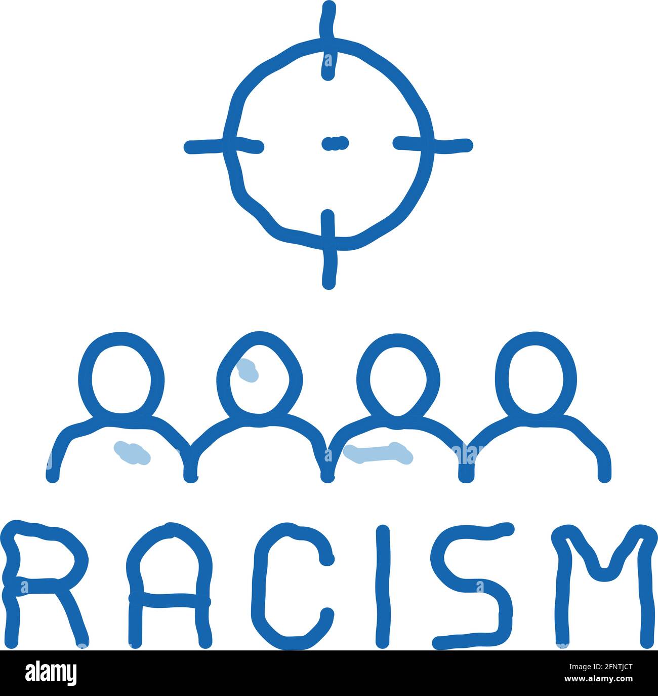 racism target aim doodle icon hand drawn illustration Stock Vector ...