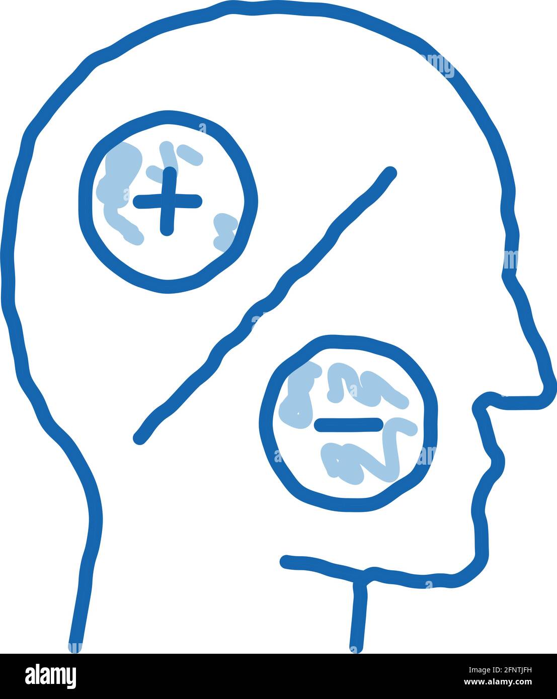 human head plus minus doodle icon hand drawn illustration Stock Vector ...