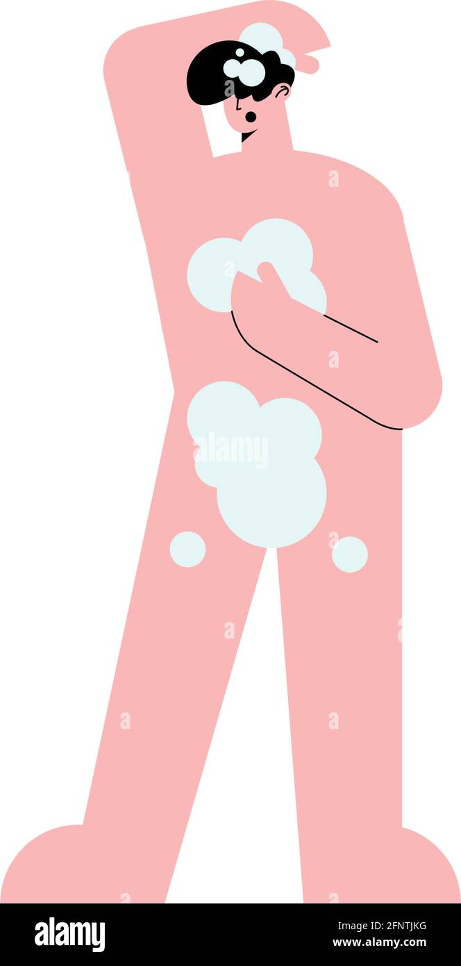 man bathing activity everyday character Stock Vector Image & Art - Alamy