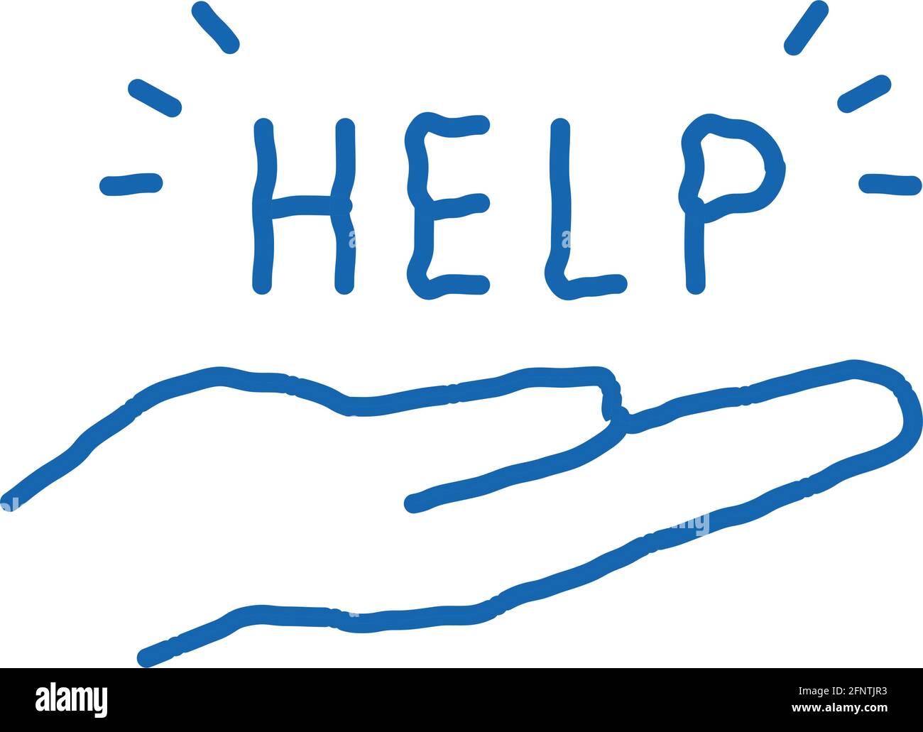 help on palm doodle icon hand drawn illustration Stock Vector Image ...