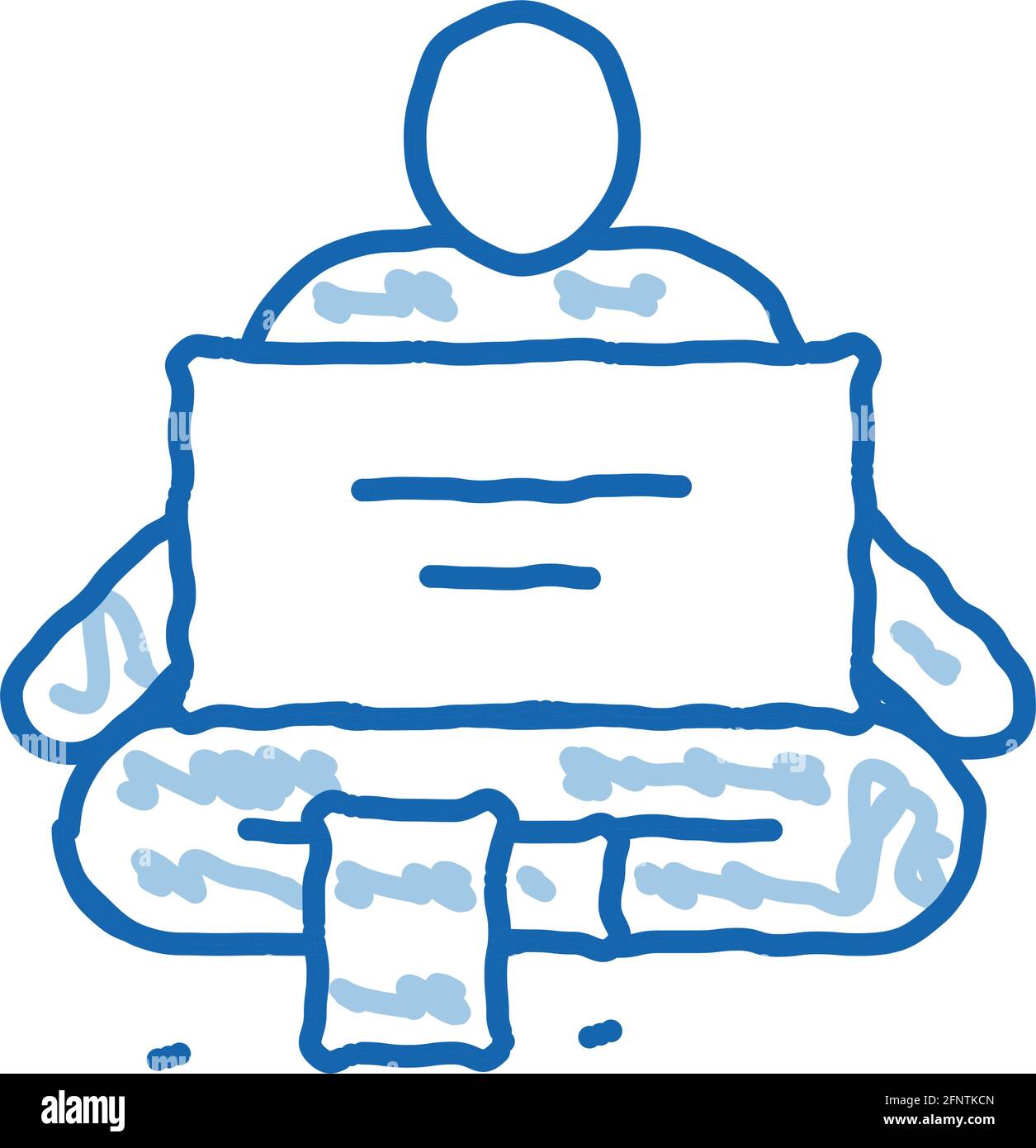 homeless sitting with nameplate help doodle icon hand drawn ...