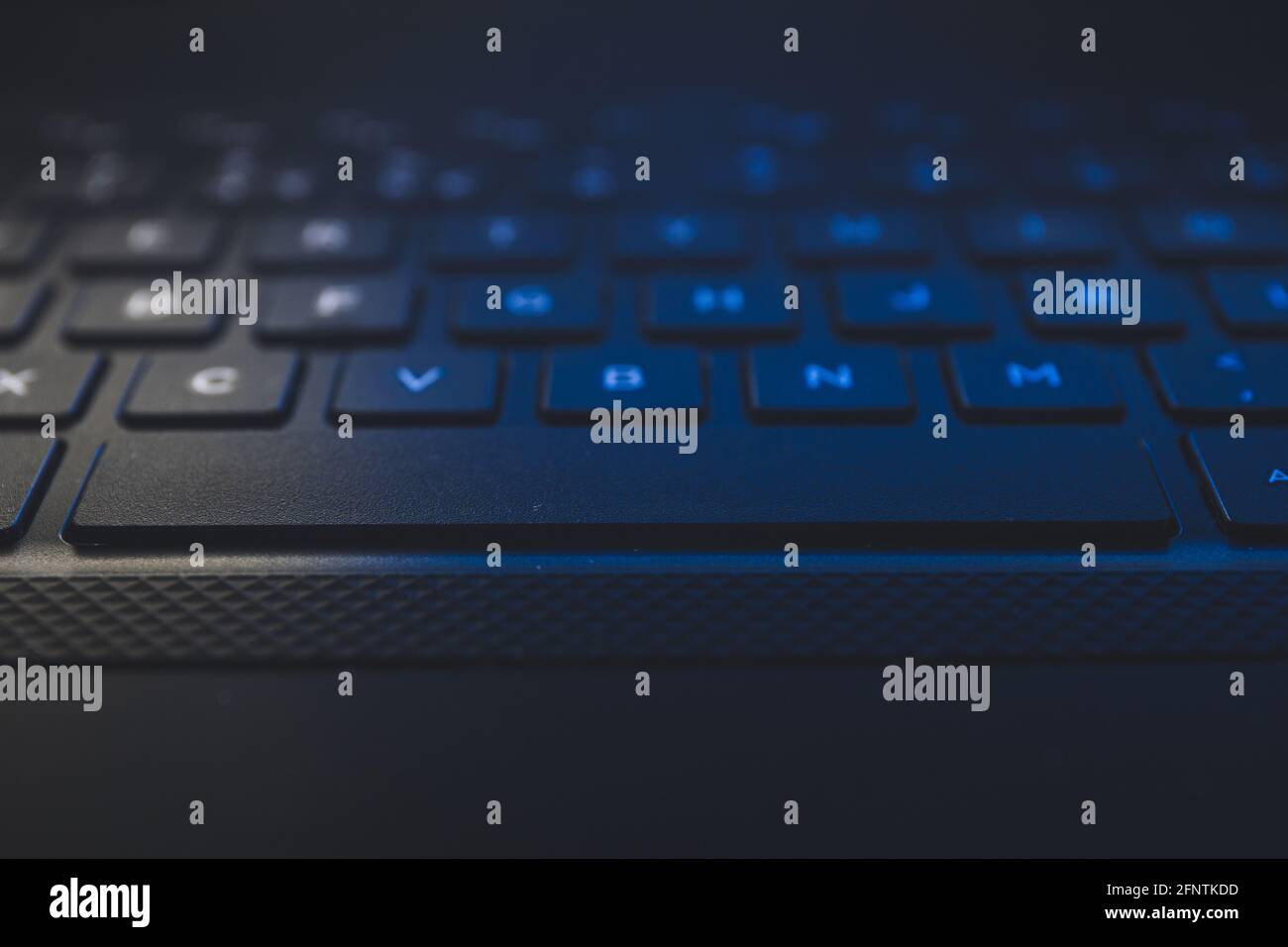 Close up shot of black keyboard with empty space key Stock Photo - Alamy