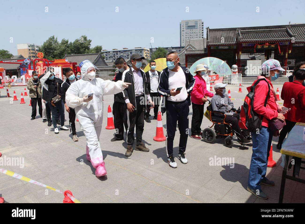 SHENYANG, CHINA - MAY 19, 2021 - Residents line up for a nucleic acid ...