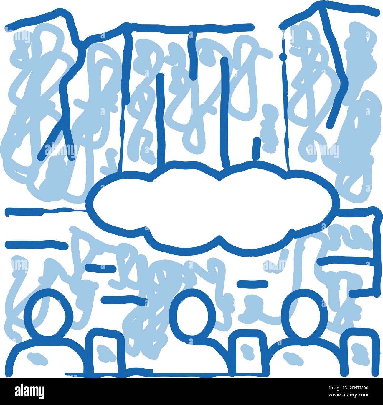 human visit waterfall doodle icon hand drawn illustration Stock Vector ...