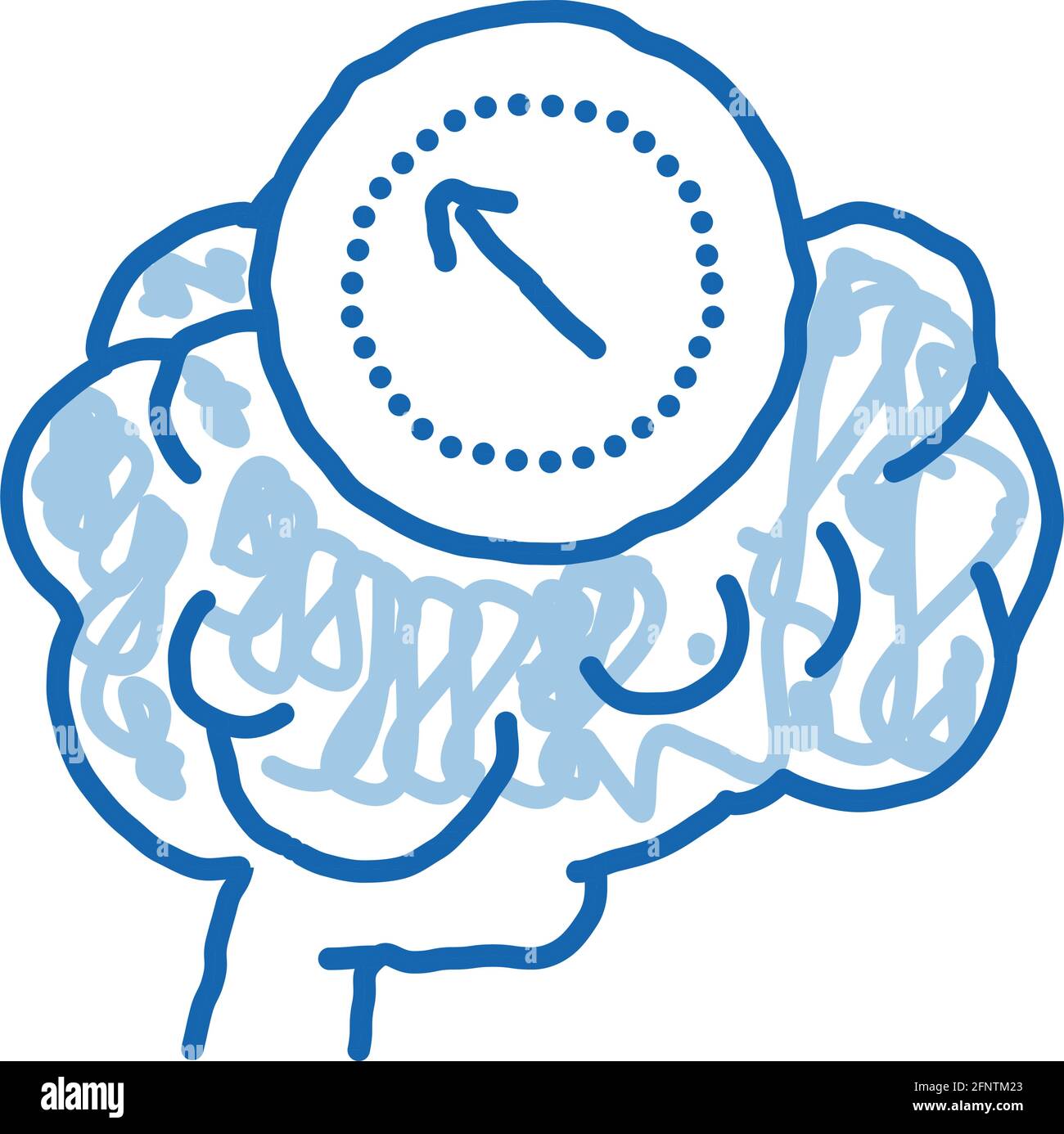 brain mind compass doodle icon hand drawn illustration Stock Vector ...