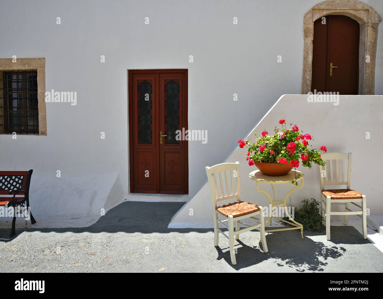Picturesque rural house facade in Chora, the capital of Kythira island ...