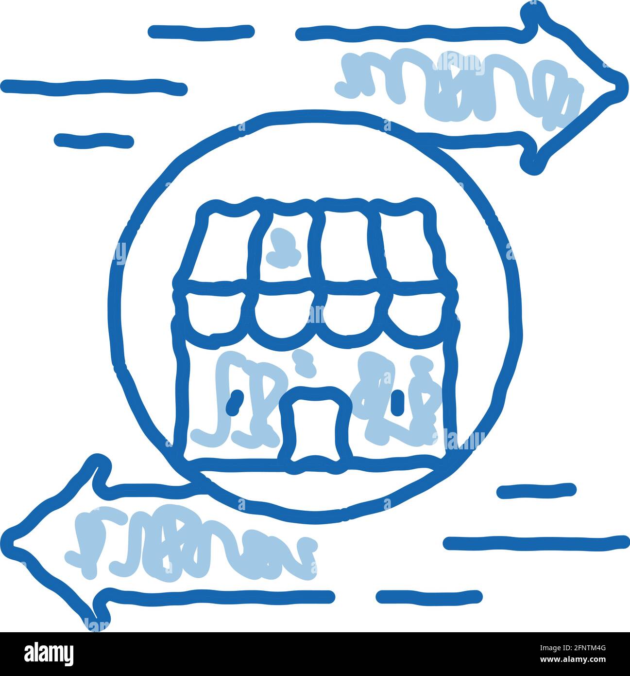 shop building arrows doodle icon hand drawn illustration Stock Vector ...