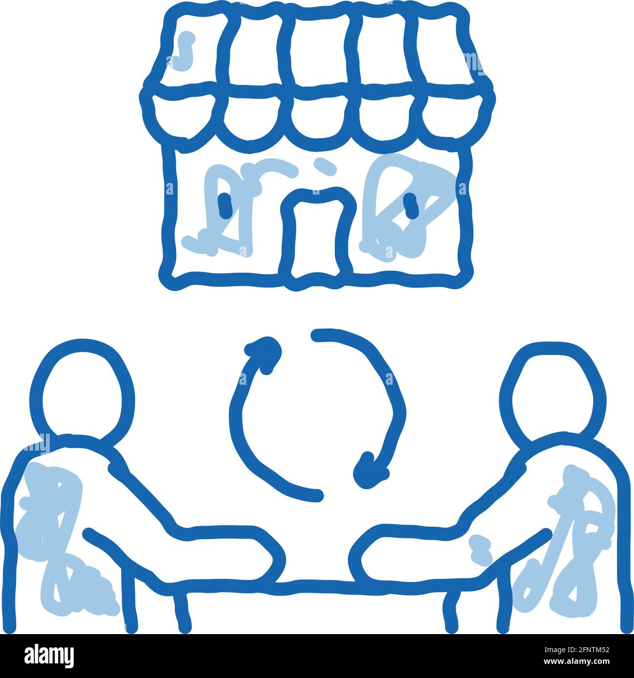 franchise partnership doodle icon hand drawn illustration Stock Vector ...