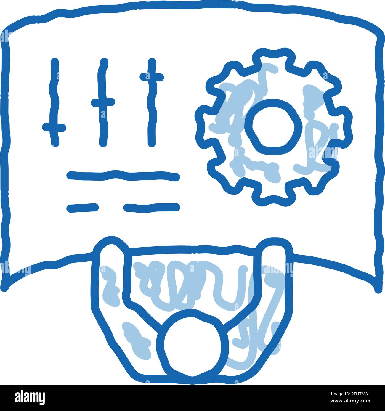 human reality settings doodle icon hand drawn illustration Stock Vector ...