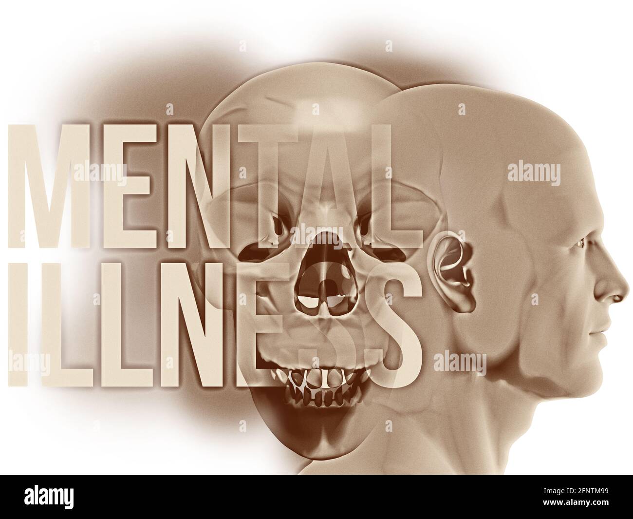 A side human figure surrounded their negative thoughts of death and ...