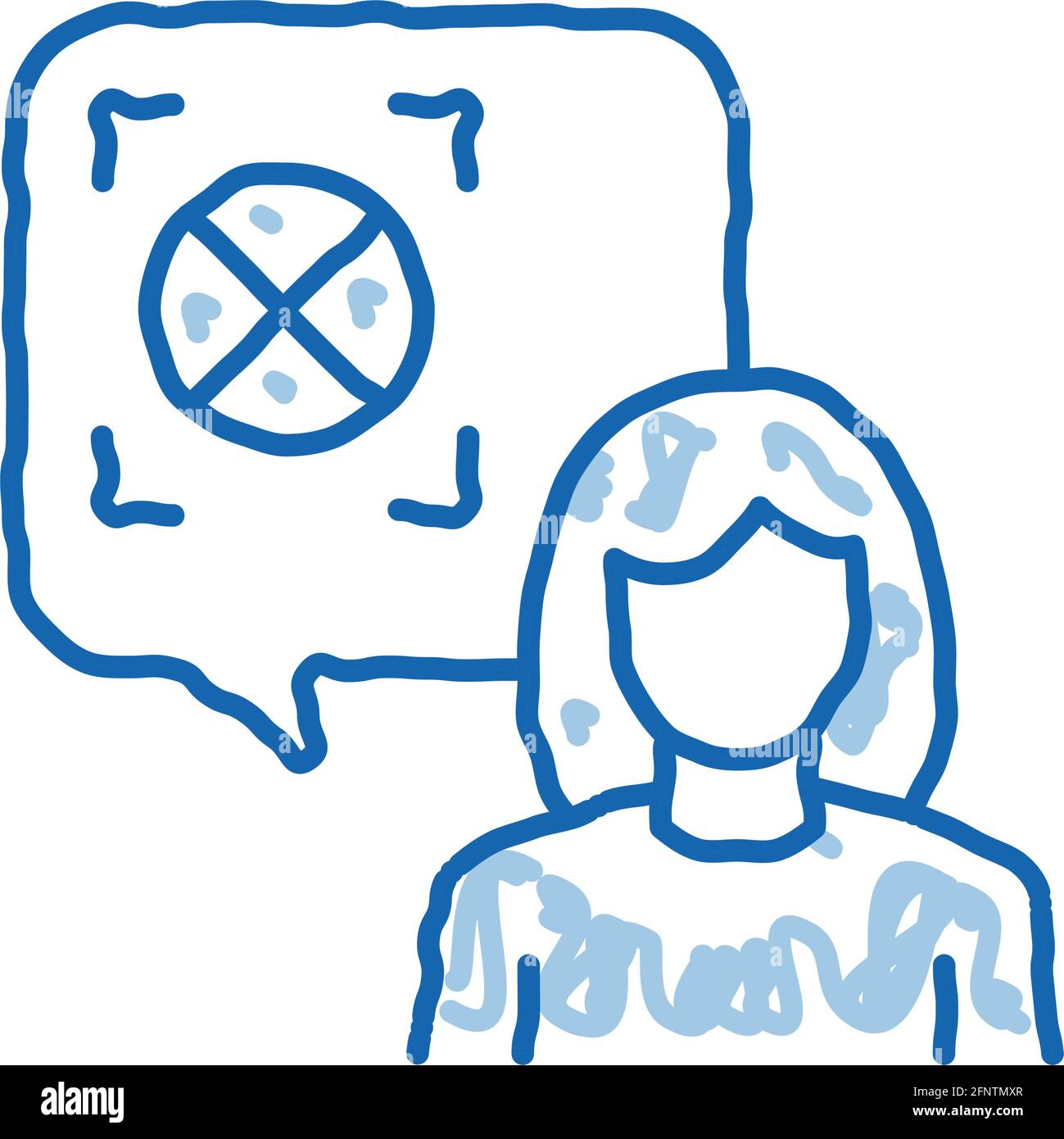 woman refusal mark doodle icon hand drawn illustration Stock Vector ...