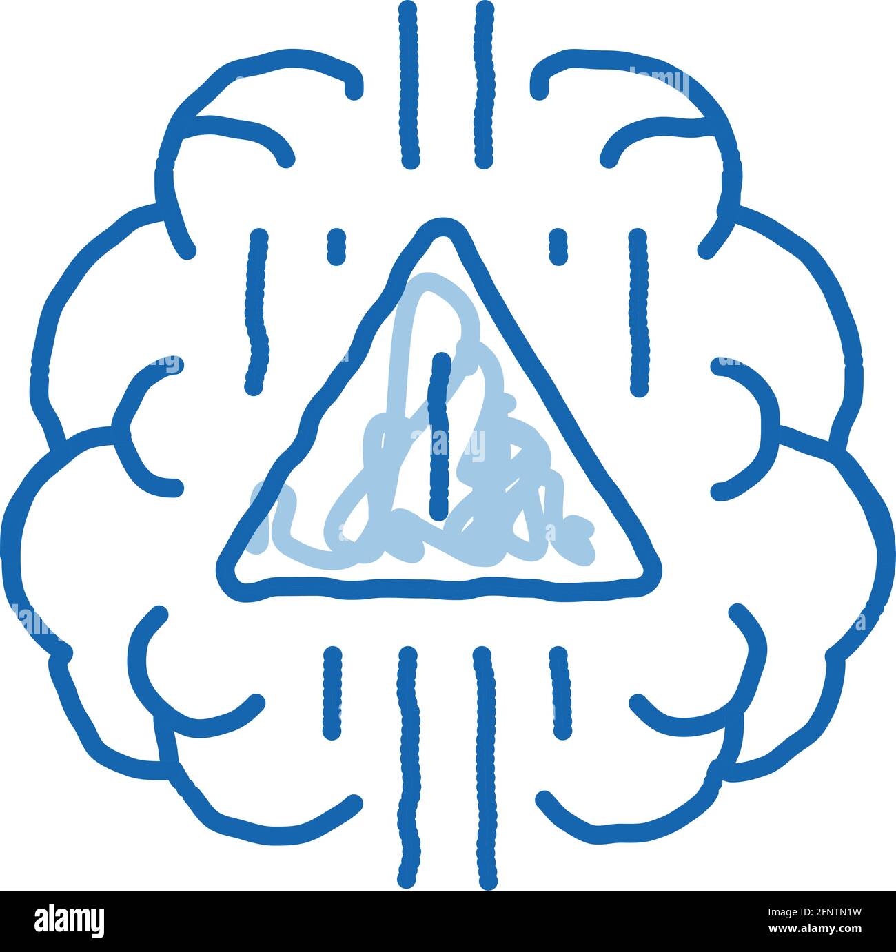 brain exclamation mark doodle icon hand drawn illustration Stock Vector ...