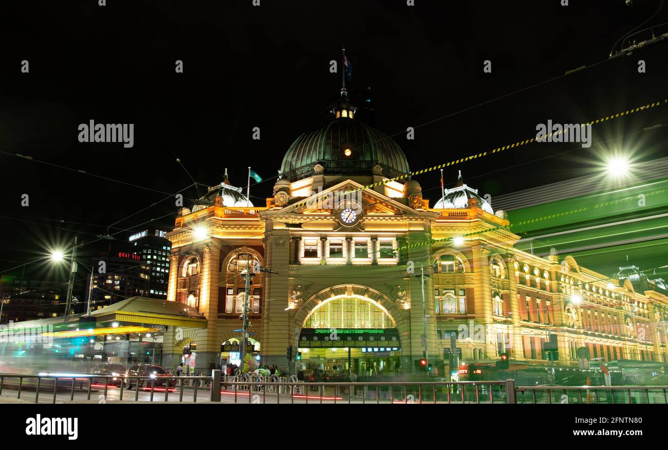 Federation square melbourne night hi-res stock photography and images ...