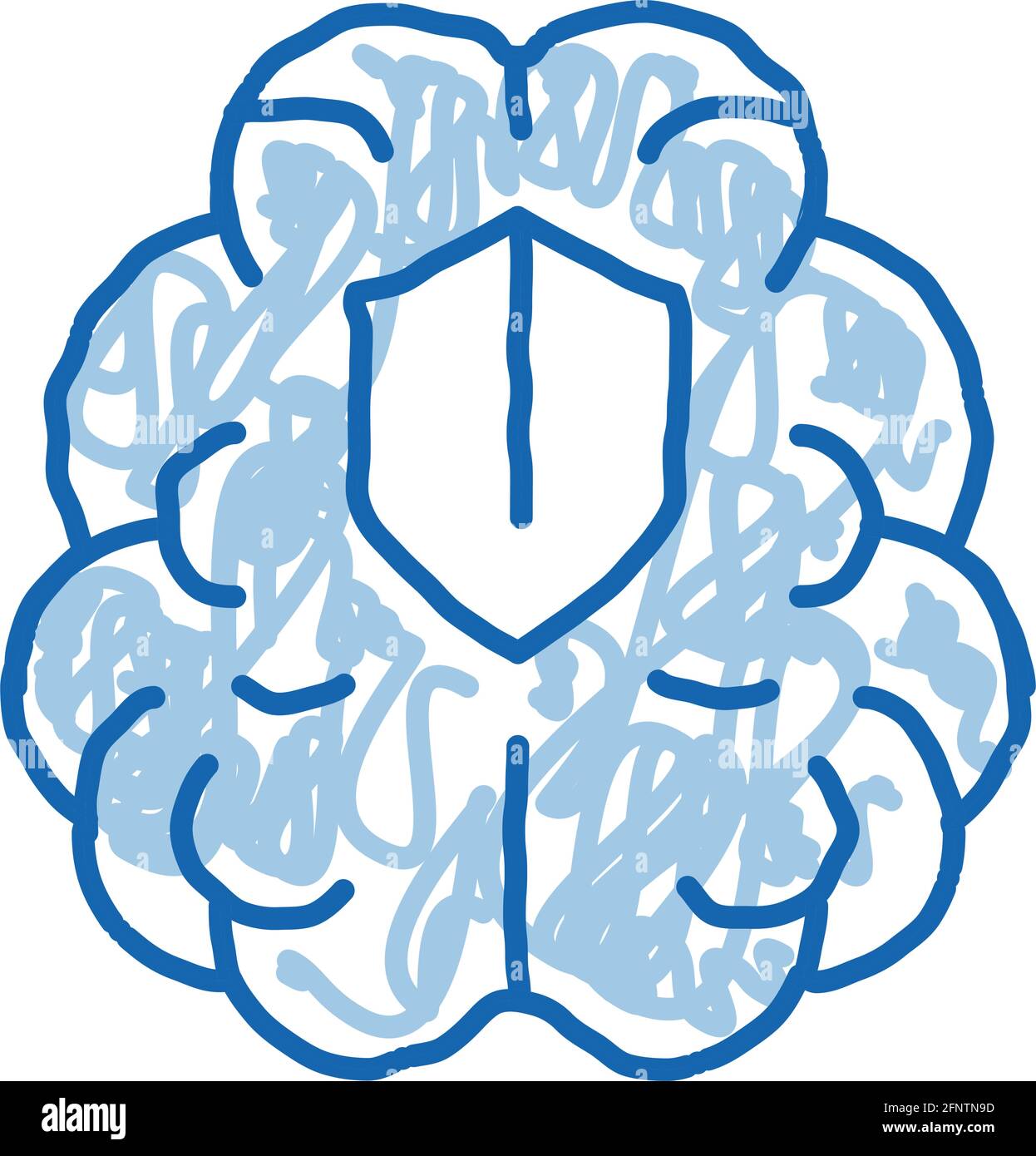 brain protection doodle icon hand drawn illustration Stock Vector Image ...