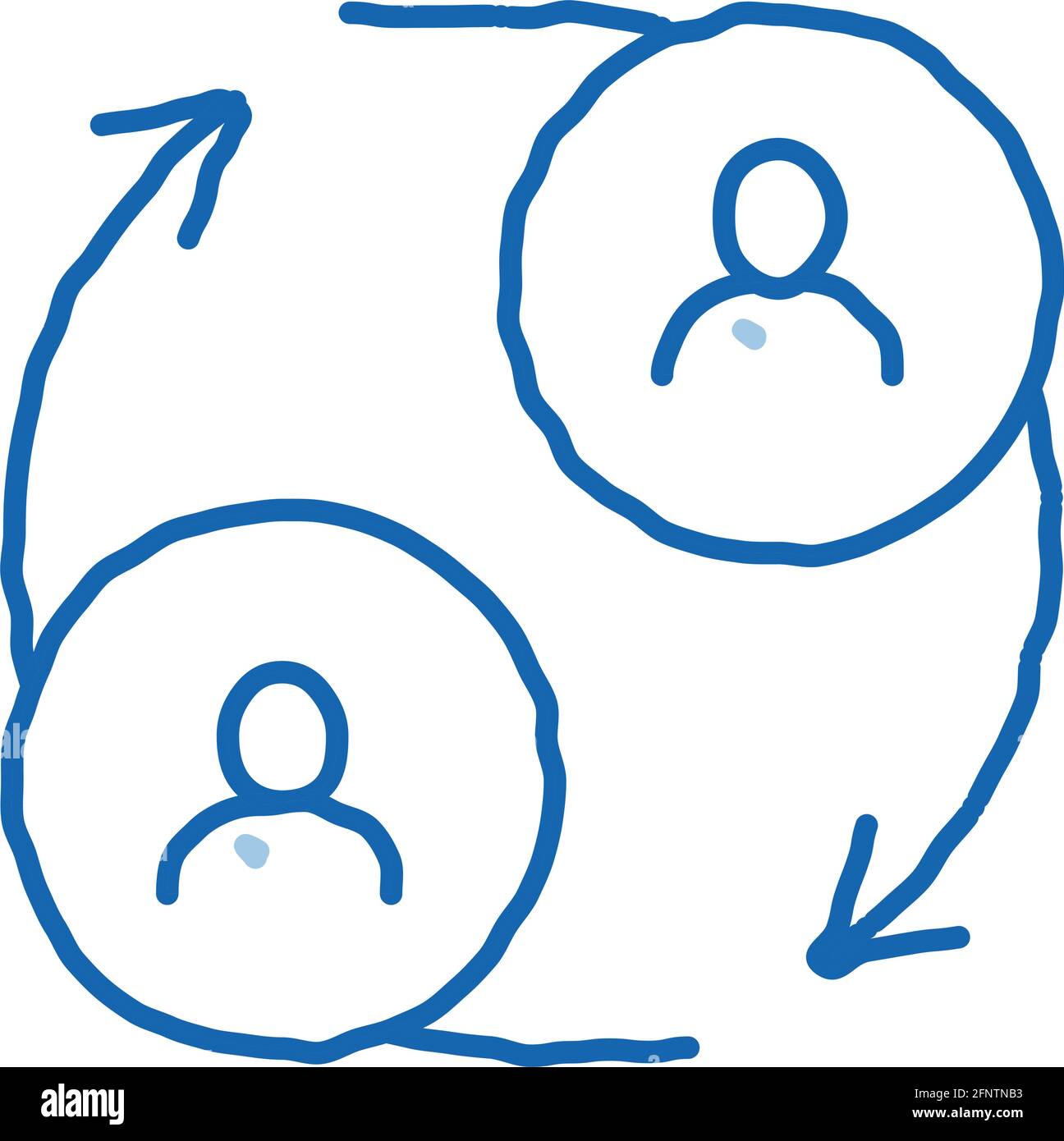 change human photo on fake doodle icon hand drawn illustration Stock ...