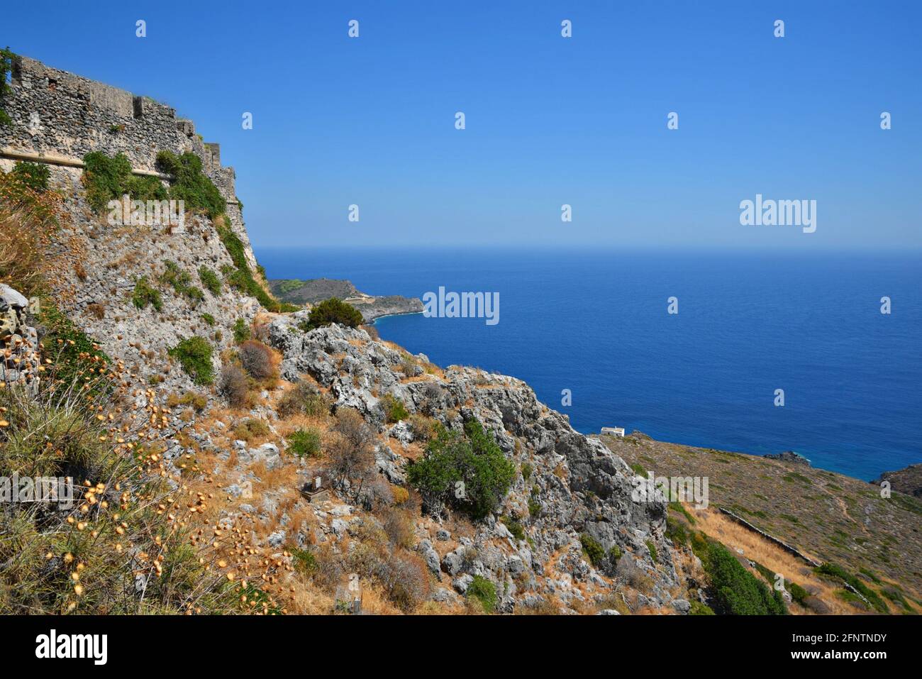 Scenic landscape with the historic Venetian castle ruins in the ...
