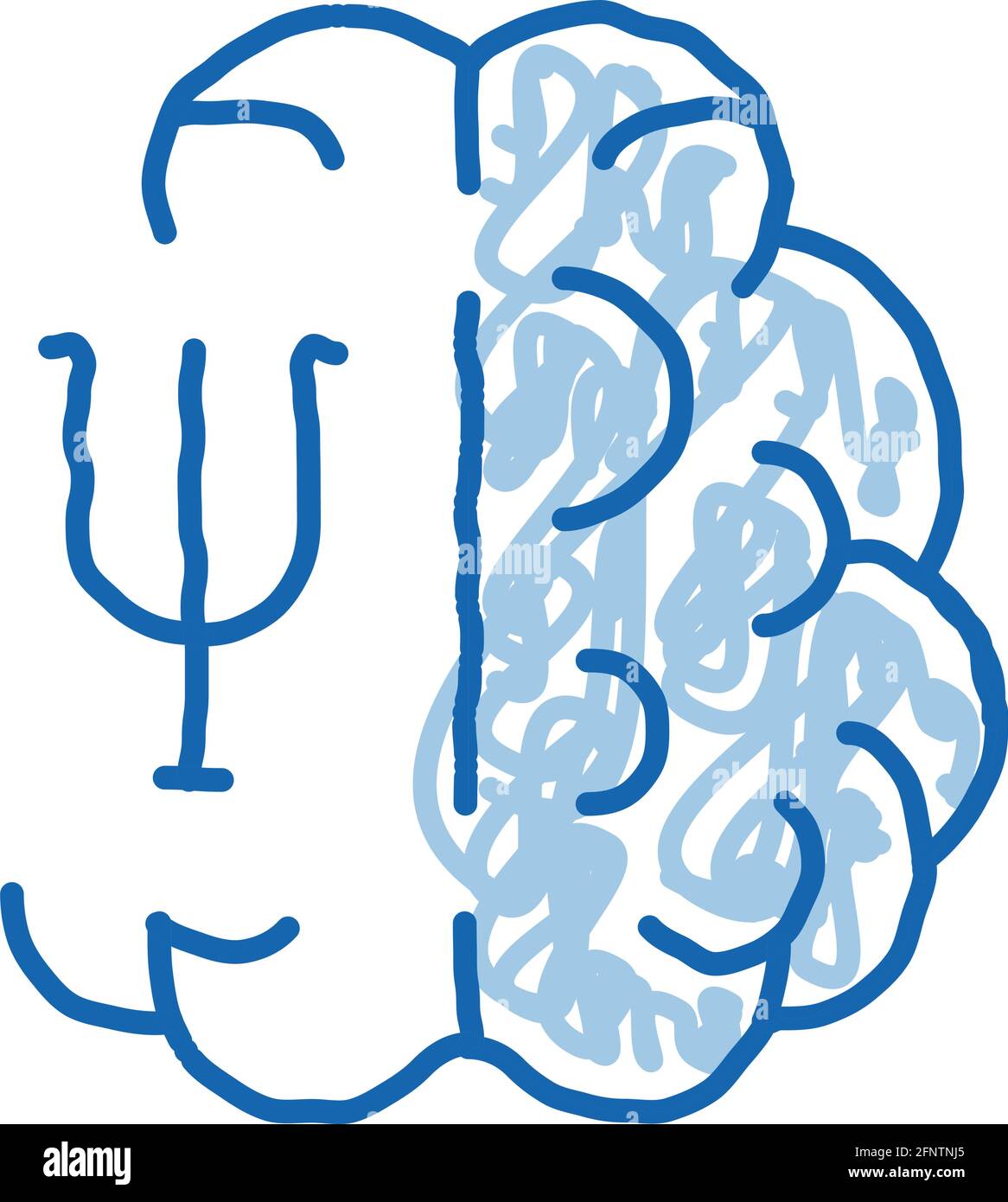 psychologically studied side of brain doodle icon hand drawn ...
