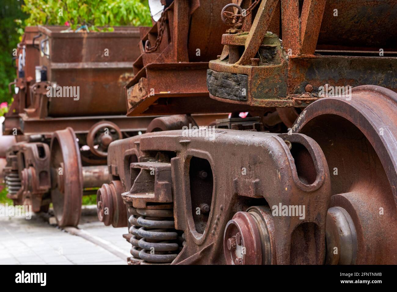 Abandoned railway old mine car close-up Stock Photo - Alamy